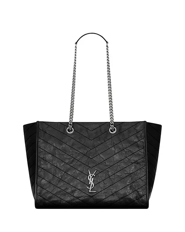 Saint Laurent Niki Shopping Bag - Black And Silver
