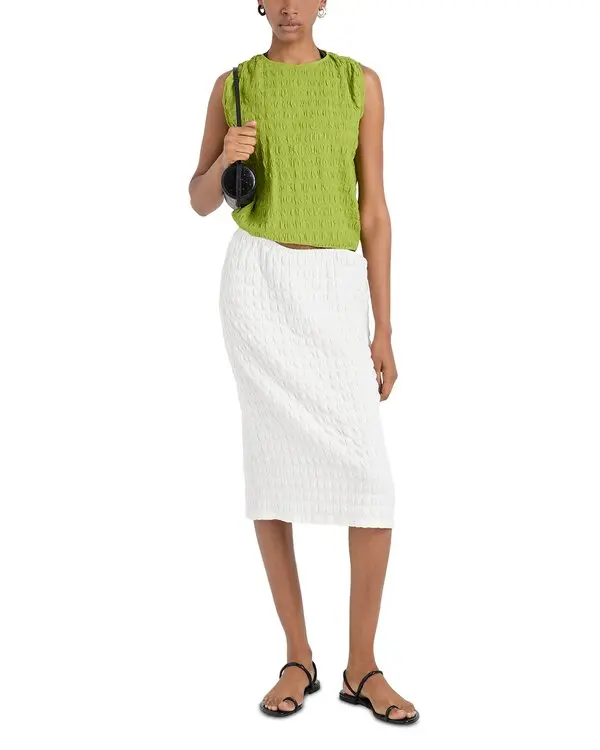 Proenza Schouler White Label Bradley Crewneck Textured Top - Apple