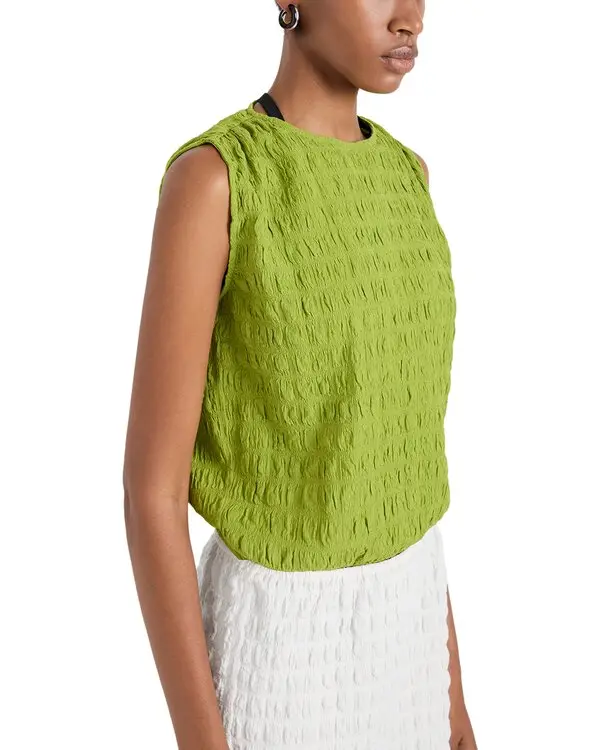 Proenza Schouler White Label Bradley Crewneck Textured Top - Apple