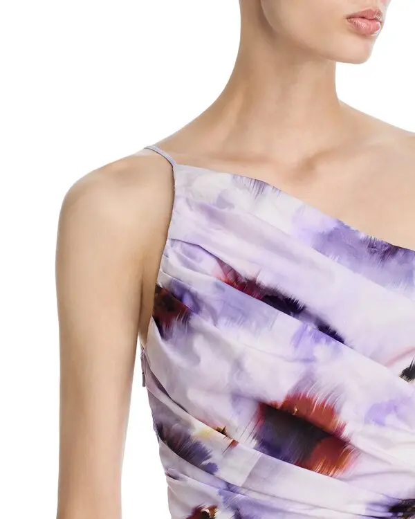 A.L.C. Juno Asymmetrical Gathered Dress - Lilac Multi