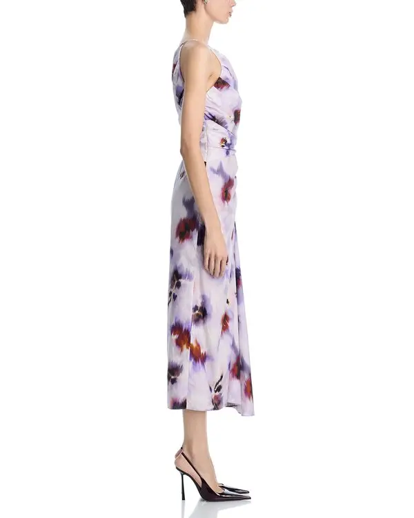 A.L.C. Juno Asymmetrical Gathered Dress - Lilac Multi