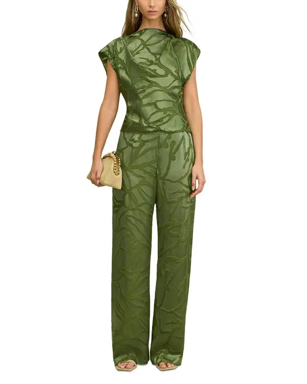 Cult Gaia Sara Silk Pants - Deep Pasture