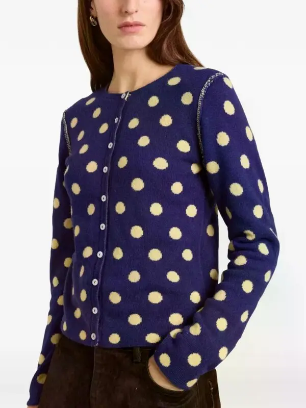 DAMSON MADDER Polka-dot Reversible Cardigan