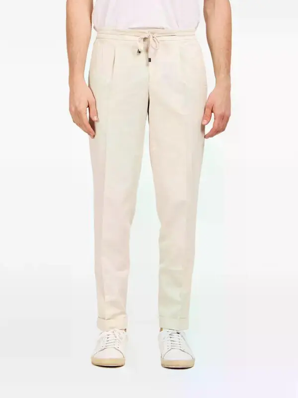 LUIGI BORRELLI Drawstring Trousers - Neutrals