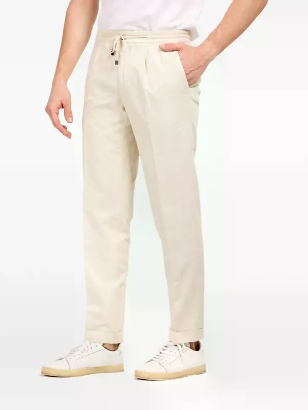 LUIGI BORRELLI Drawstring Trousers - Neutrals