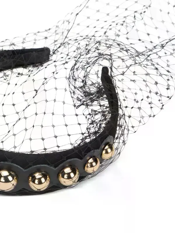 Red Valentino Beaded Veil Headband