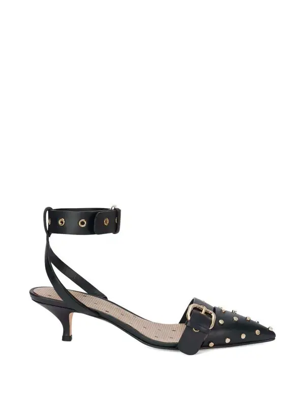 Red Valentino Buckle Studded Pumps - Black