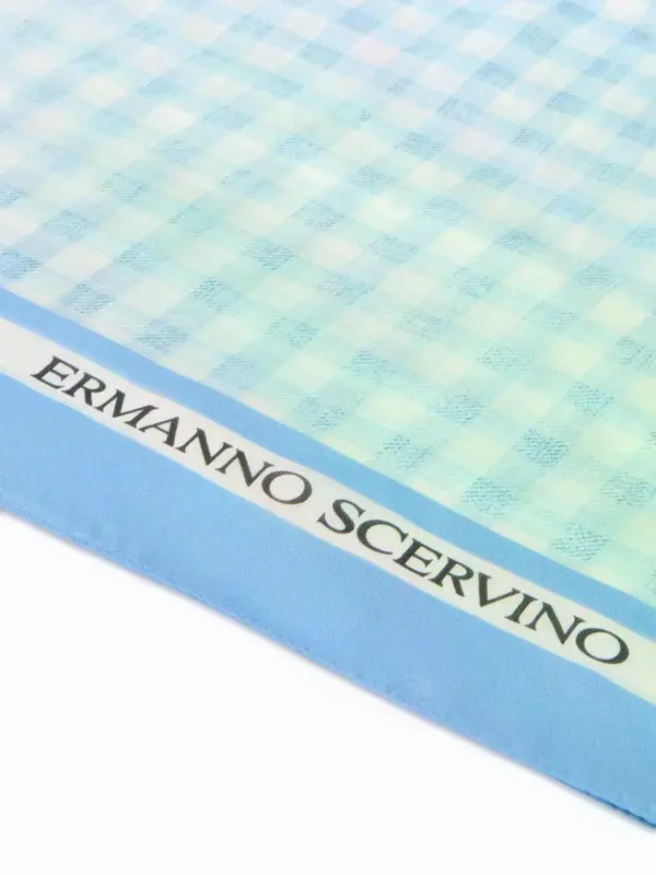 Ermanno Scervino Vichy Print Square Silk Stole