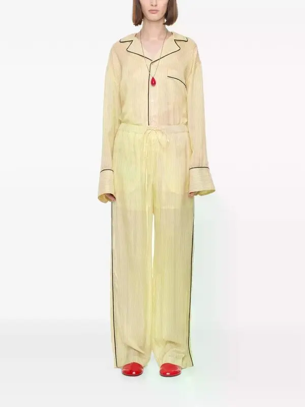 Plan C Striped Trousers - Neutrals