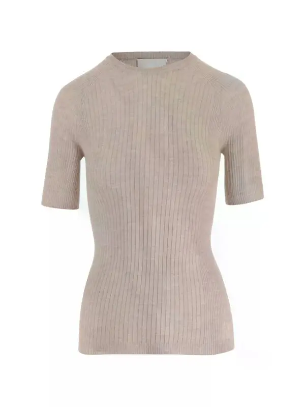 SA SU PHI Short-sleeved Ribbed T-shirt - Neutrals