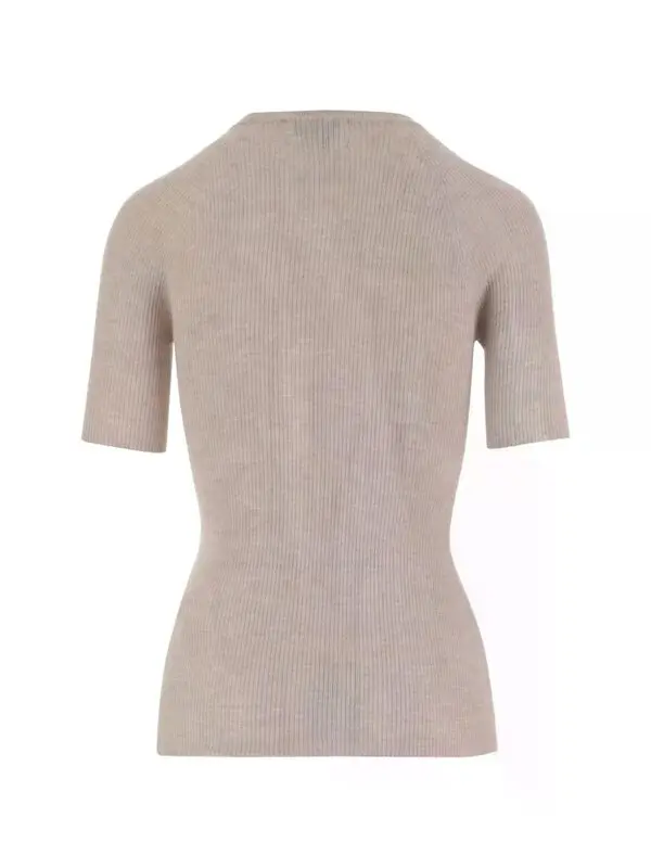 SA SU PHI Short-sleeved Ribbed T-shirt - Neutrals