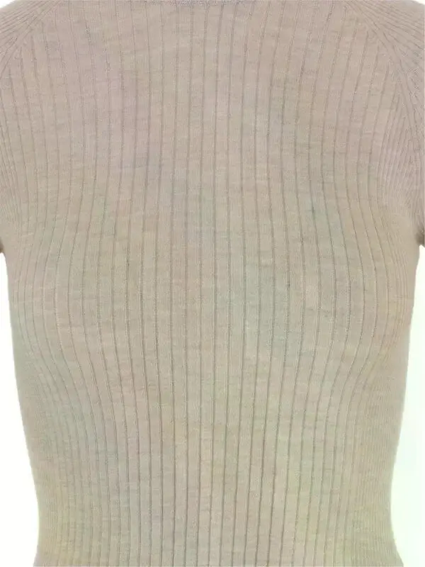 SA SU PHI Short-sleeved Ribbed T-shirt - Neutrals