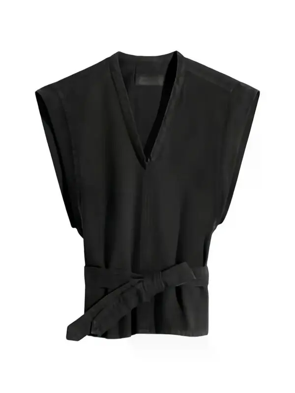 LEMAIRE V-neck Top - Black