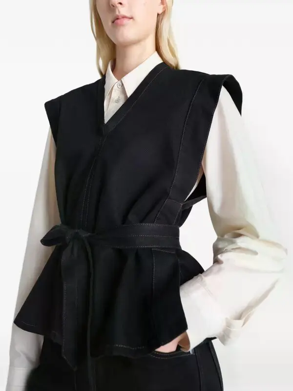 LEMAIRE V-neck Top - Black