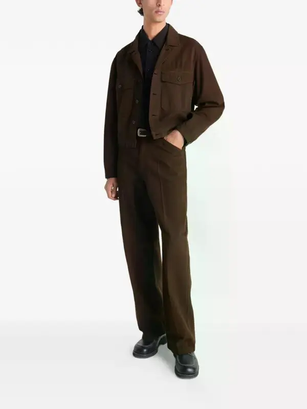 LEMAIRE Flap-pocket Trucker Jacket - Brown