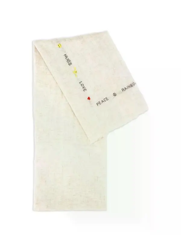 BENARAS BY CITRUS Embroidered Scarf - Neutrals