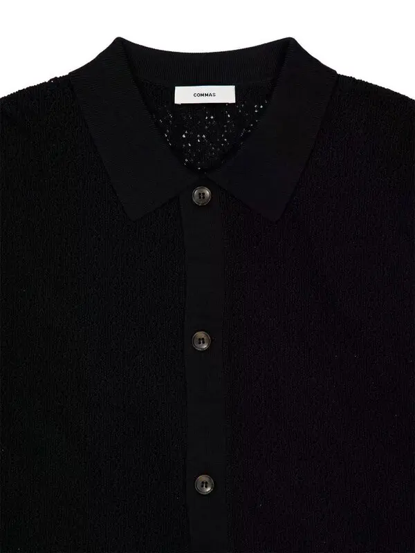 Commas Collared Button-front Cardigan