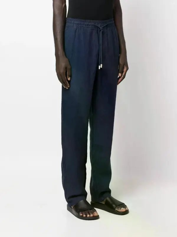 Vilebrequin Drawstring Straight-leg Linen Trousers - Blue