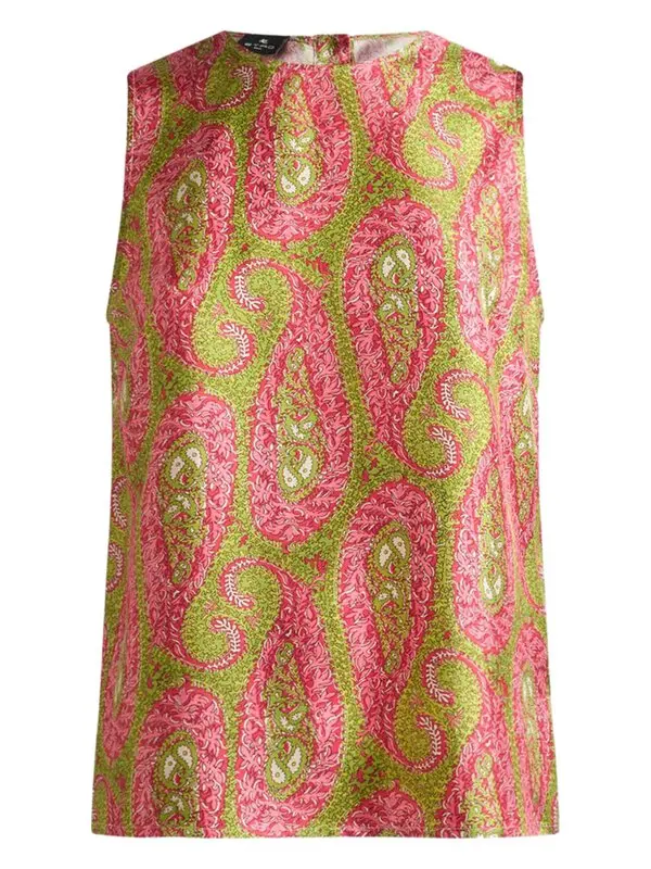 Etro Paisley Foliage Pattern Top