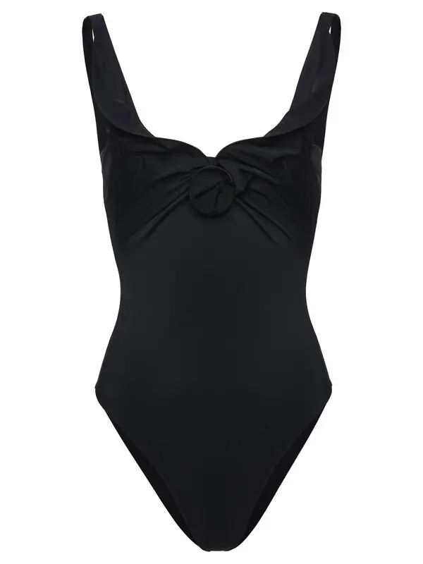 Magda Butrym One-piece Swimsuit With Flower Detail - Black