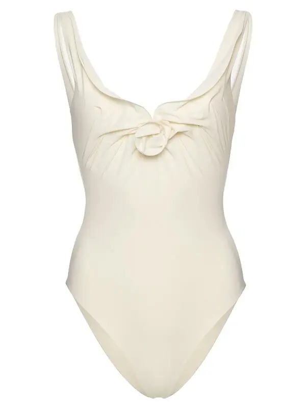 Magda Butrym One-piece Swimsuit With Floral Detail - Ivory