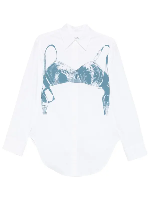 JEAN PAUL GAULTIER Scanned Bra Print Shirt - White