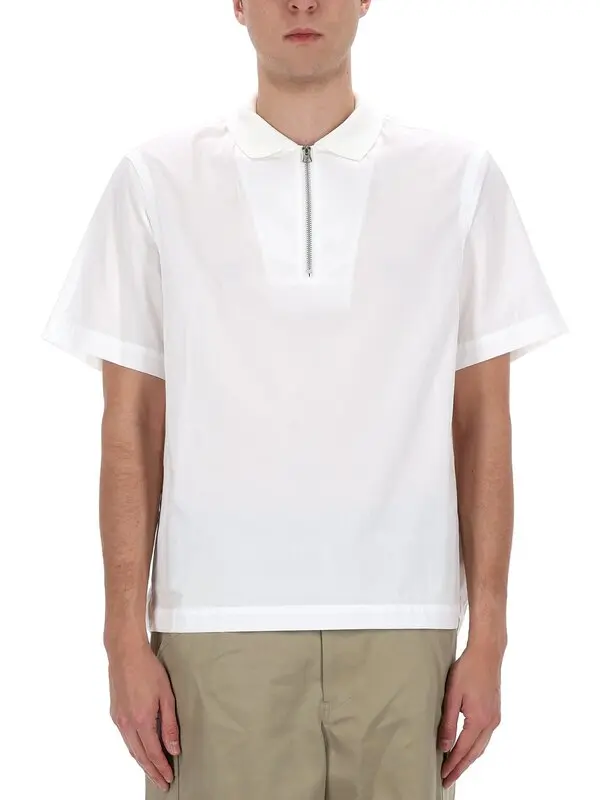 Sacai Polo Shirt With Zipper - White