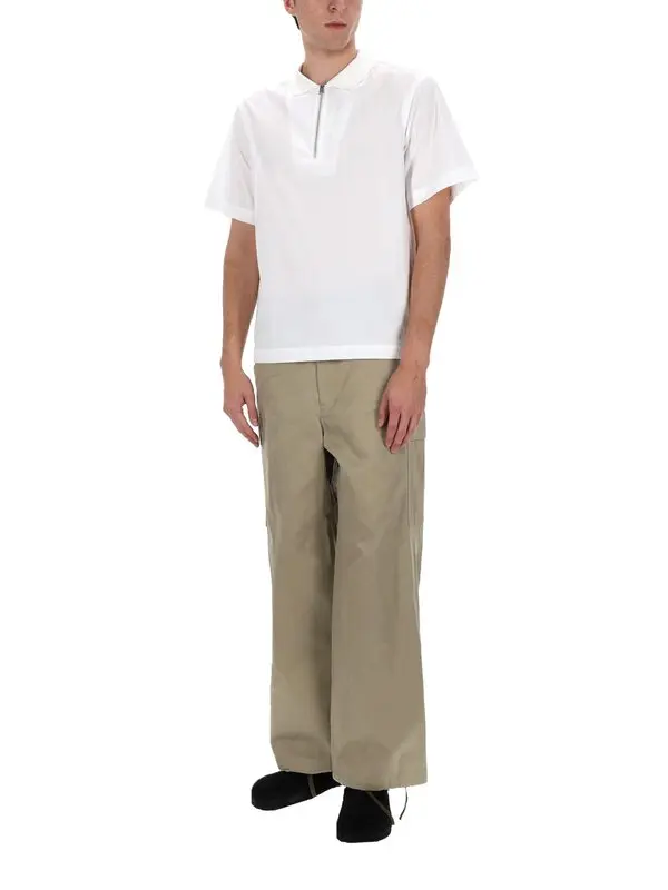 Sacai Polo Shirt With Zipper - White