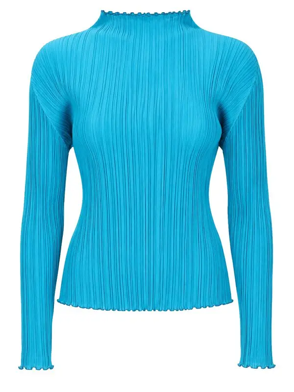Issey Miyake Pleated T-shirt - Blue
