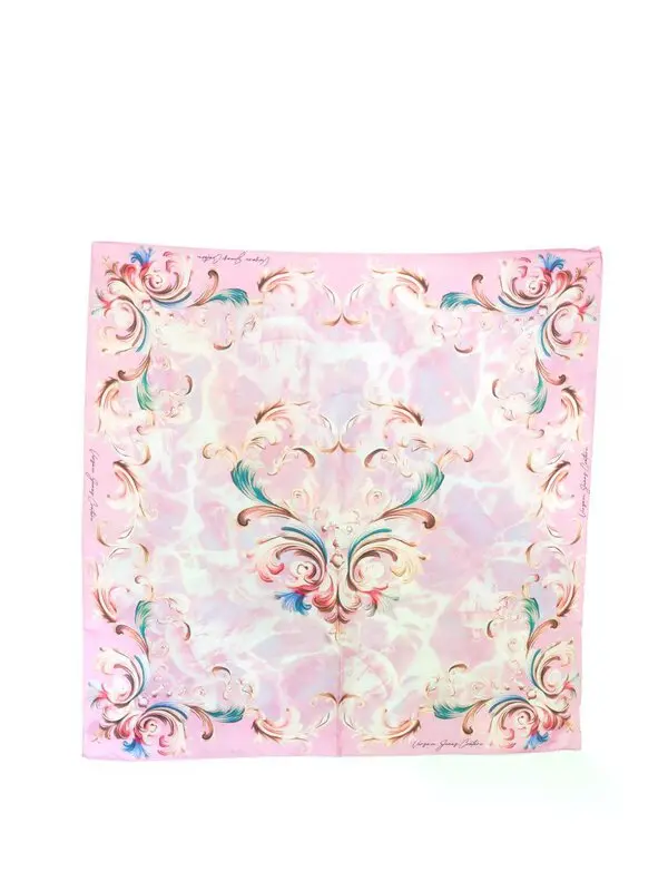 Versace Floral Print Scarf - Pink