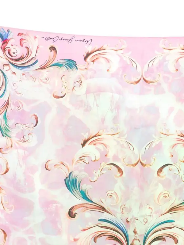 Versace Floral Print Scarf - Pink
