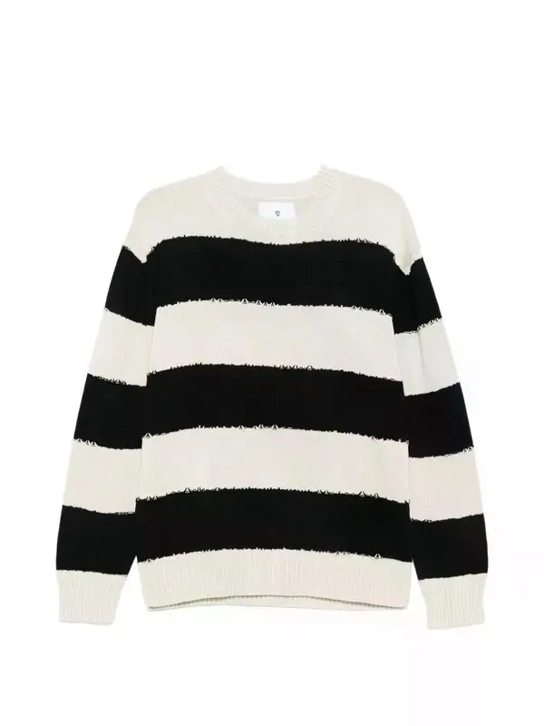 SEVEN GAUGE Striped Long-sleeve Sweater