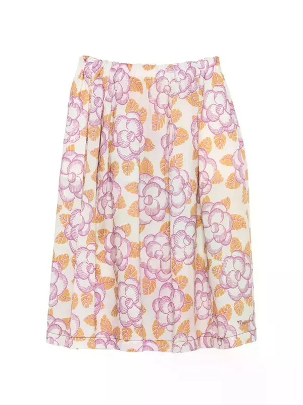Marni Floral-print Midi Skirt - Neutrals