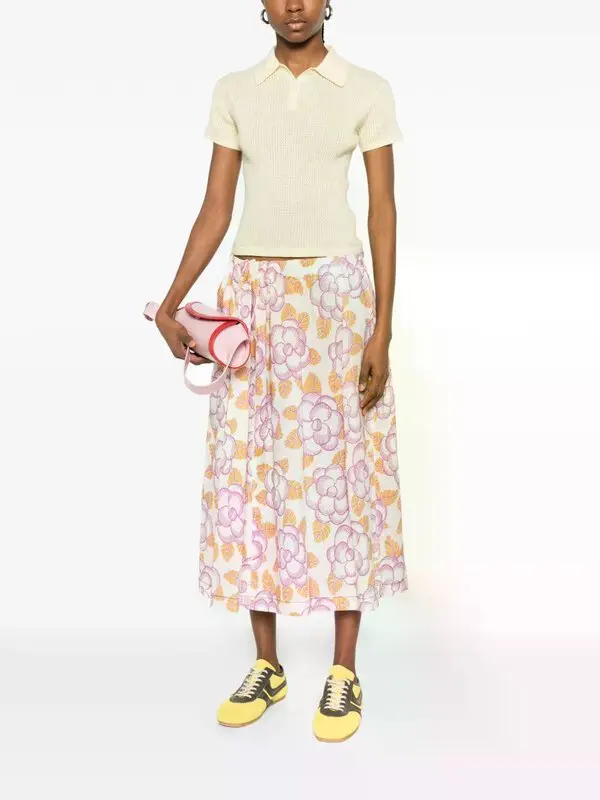 Marni Floral-print Midi Skirt - Neutrals