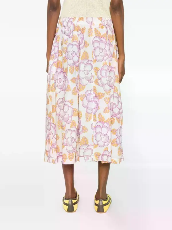 Marni Floral-print Midi Skirt - Neutrals