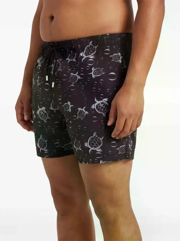 Vilebrequin Turtle-print Drawstring Shorts - Black