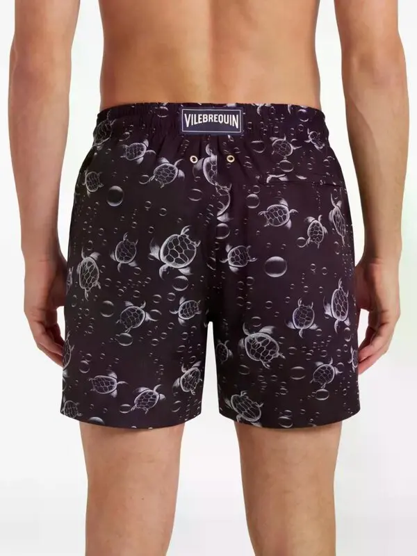 Vilebrequin Turtle-print Drawstring Shorts - Black