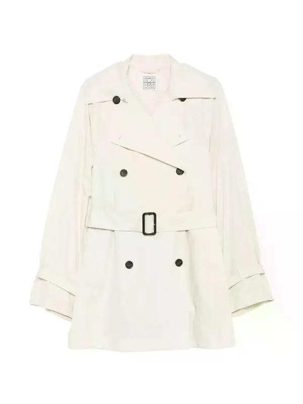 TOTEME Belted Double-breasted Trench Coat - Neutrals