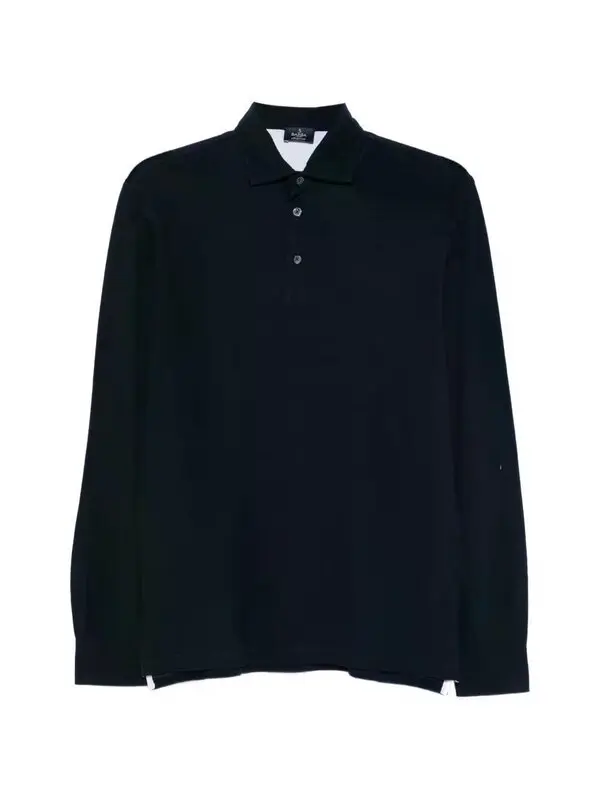 BARBA NAPOLI Buttoned Long-sleeve Polo Shirt