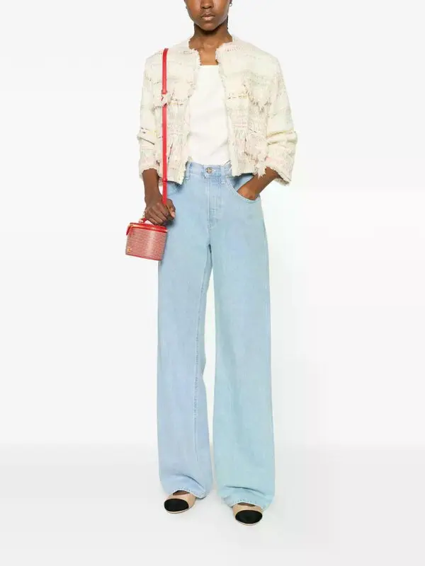 BYE Patterned Jacket With Frayed Detail