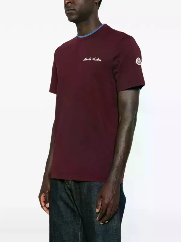 Moncler Logo Embroidery T-shirt - Purple