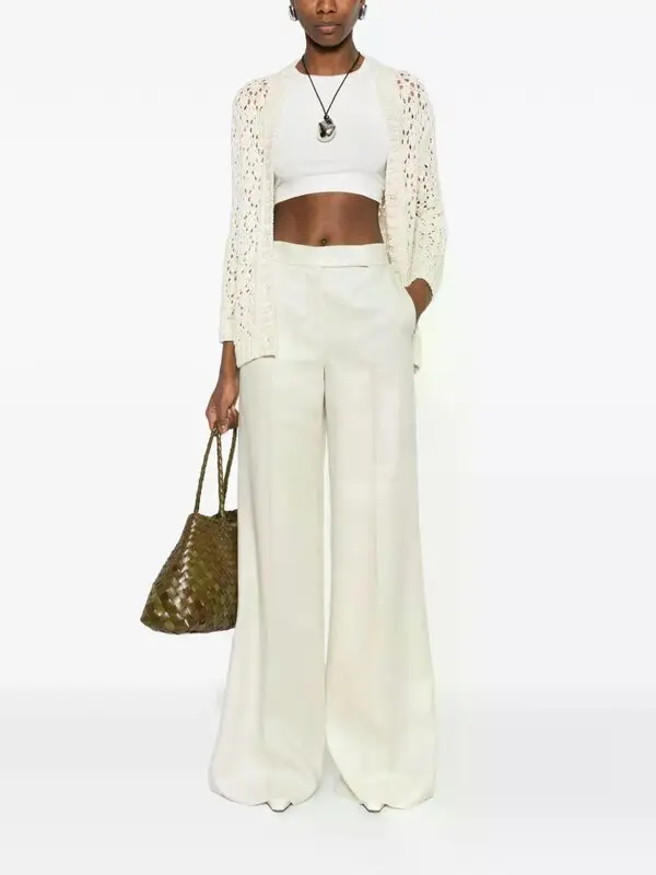 Max Mara Pleated Palazzo Pants - Neutrals
