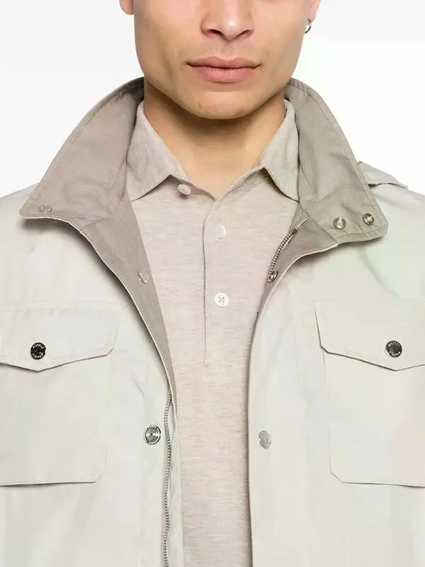 MOORER Pocket Hooded Jacket - Neutrals