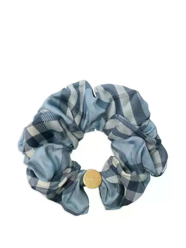 Burberry Check Silk Scrunchie - Blue