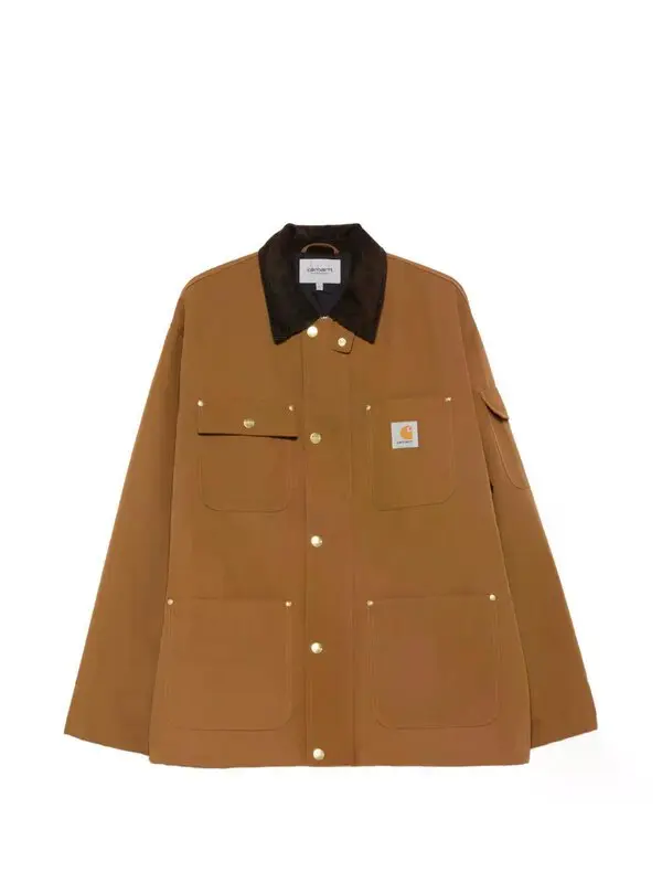 Carhartt Work In Progress Clapton Corduroy-collar Pocket Jacket - Brown