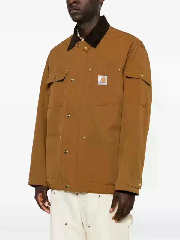 Carhartt Work In Progress Clapton Corduroy-collar Pocket Jacket - Brown