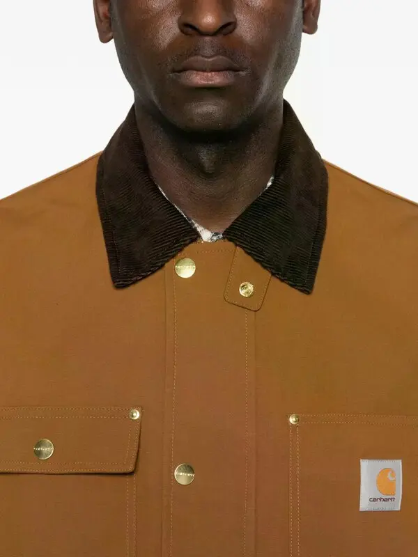 Carhartt Work In Progress Clapton Corduroy-collar Pocket Jacket - Brown
