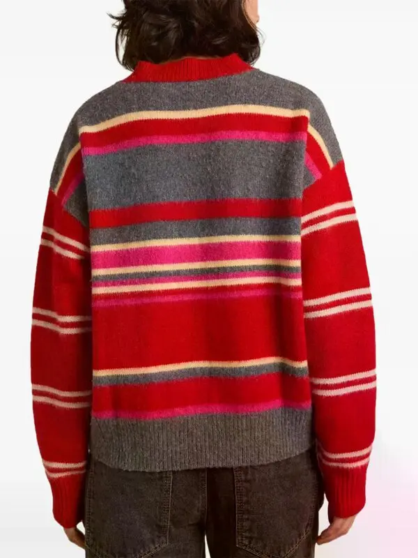 DAMSON MADDER Striped V-neck Knit Sweater