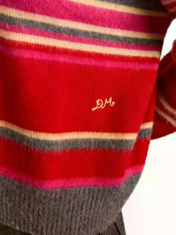 DAMSON MADDER Striped V-neck Knit Sweater