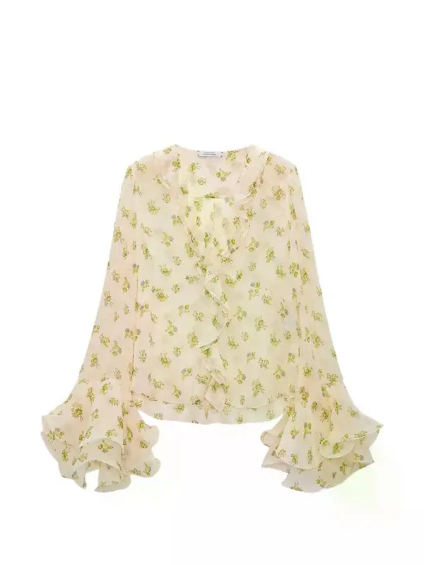 Dorothee Schumacher Floral Print Ruffled Blouse
